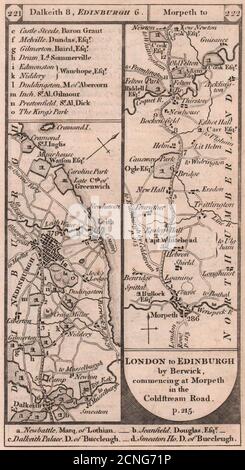 Dalkeith - Edinburgh - Leith. Morpeth - Felton road strip map PATERSON ...