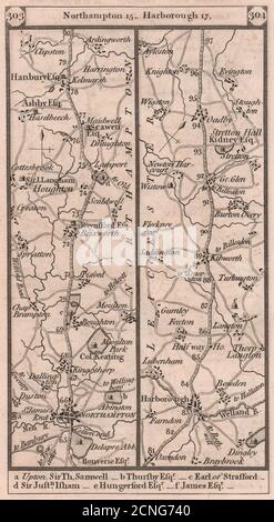 Northampton-Market Harborough-Kibworth-Oadby road strip map PATERSON ...