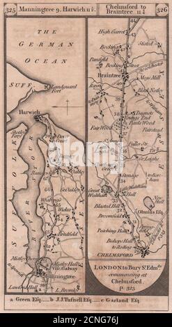 Manningtree - Harwich. Chelmsford - Braintree road strip map PATERSON ...