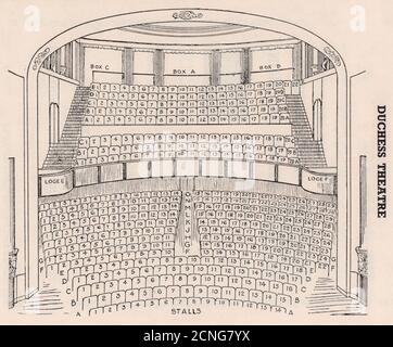 DUCHESS THEATRE. Vintage seating plan. London West End 1936 old vintage print Stock Photo - Alamy