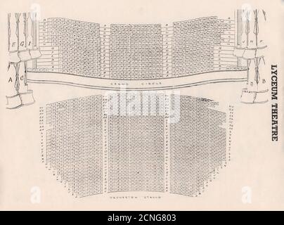 LYCEUM THEATRE. Vintage seating plan. London West End 1936 old vintage print Stock Photo - Alamy