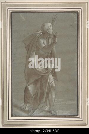 Standing Draped Male Figure with Raised Right Arm, n.d Stock Photo - Alamy