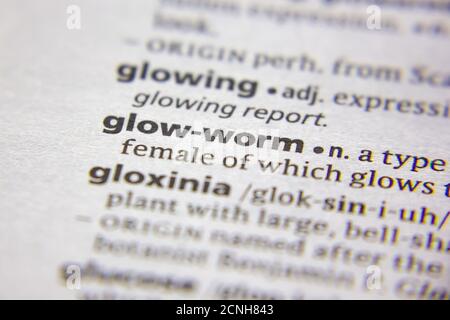 Word or phrase Glow in a dictionary Stock Photo - Alamy
