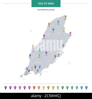 Isle of Man outline map vector illustration Stock Vector Image & Art ...