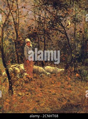 Spanyi Bela - in the Woods - Hungarian School - 19th Century Stock Photo - Alamy