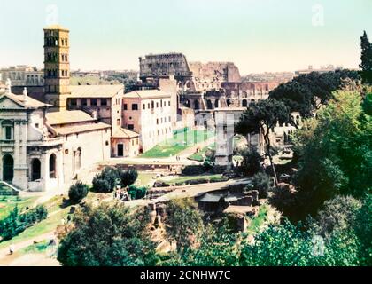 Ancient Rome. Temple of Venus. Archival scan from a historic location ...