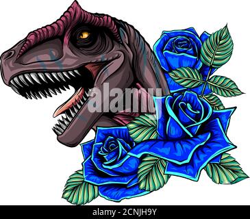 Allosaurus dinosaur. Vector illustration of a prehistoric dinosaur ...