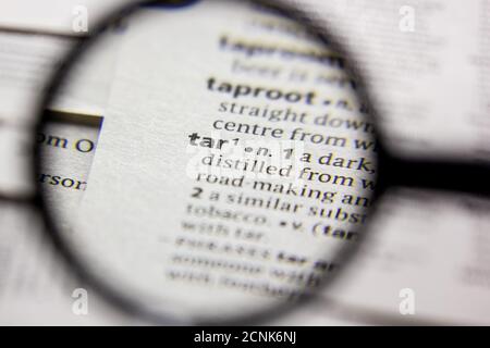 Word or phrase Tar in a dictionary Stock Photo - Alamy