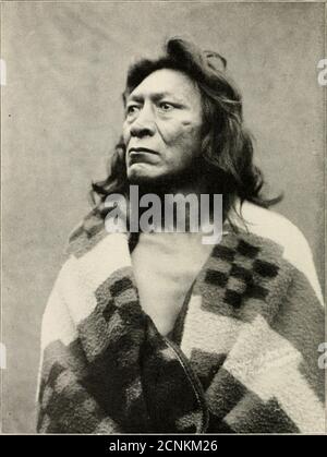 Chief Joseph of the Nez Perce tribe in full traditional tribal dress ...