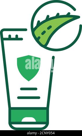 Aloe face cream icon. Flat illustration of aloe face cream vector icon ...