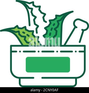 Aloe in medicine color line icon. Outline pictogram for web page ...