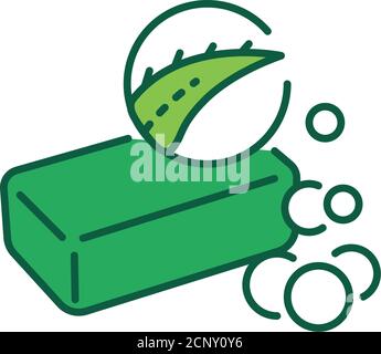 Aloe vera soap icon. Flat illustration of aloe vera soap vector icon ...