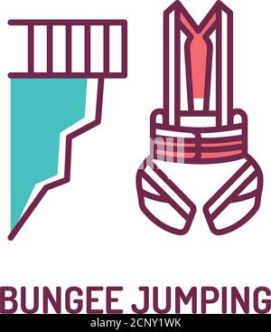 Bungee jumping vector icon isolated on transparent background, Bungee ...