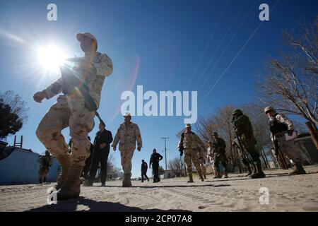 Members of local, state and military police riot training at Camp ...