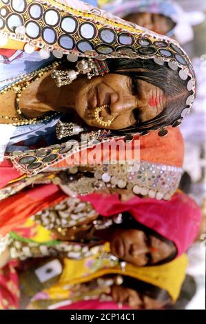 Banjara nomadic tribe women in colorful saris, lambadi tribal women ...