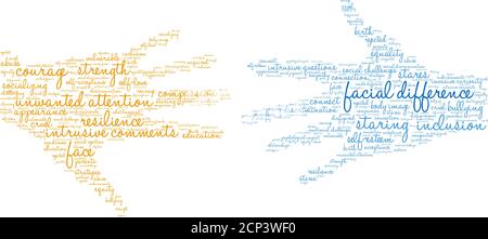 Facial Difference word cloud on a white background Stock Vector Image ...