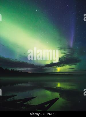 Northern Lights also know as the Aurora Borealis shines over Derwent ...