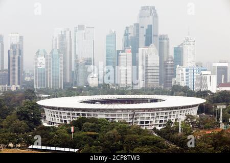 view of the Gelora Bung Karno main stadium, Jakarta from one angle ...