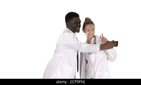 Asian woman doctor making phone call consultation speaking mobile ...