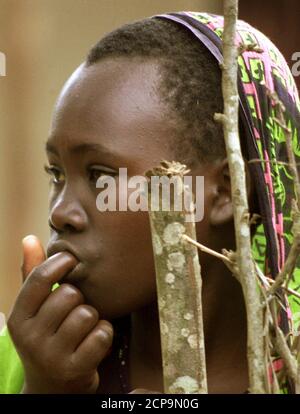 Africa. Rwanda. Young traditional Hutu dancers at the Mountain Gorilla ...
