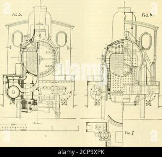 Locomotive passenger engine, sections Stock Photo - Alamy