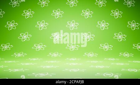 Empty Blank Green and White Atom Symbol Pattern Studio Background 3D ...