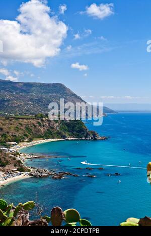 Turquoise gulf bay of Cape Capo Vaticano, Calabria, Southern Italy ...