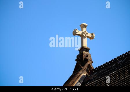 Religious cross on church roof Stock Photo - Alamy