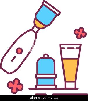 Anti-cellulite vacuum massager color glyph icon. Pictogram for web page ...