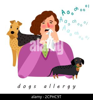 Allergic reaction isolated cartoon vector illustration set. Skin rash ...