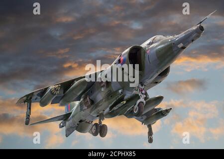 RAF HARRIER jump JET vertical take off AIRCRAFT Stock Photo - Alamy