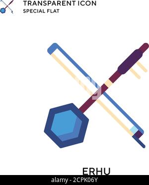 Erhu outline vector icon. Thin line black erhu icon, flat vector simple ...