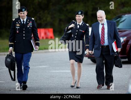 U.S. Army Lt. Col. Eugene Ferris, (center) commander of 1st Battalion ...
