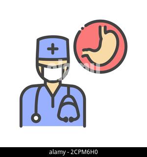 Gastroenterologist color line icon. Emergency. Pictogram for web page ...