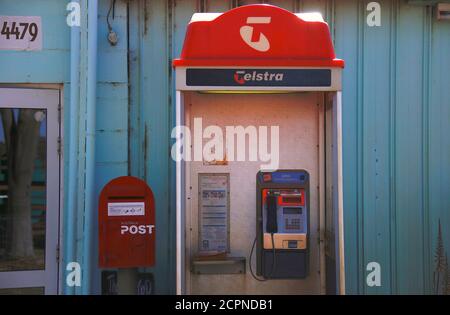 Telstra public phone in Queensland Australia. Telstra is the Australian ...