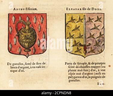 Imaginary coats of arms of Biblical figures Samson, with gold lion ...