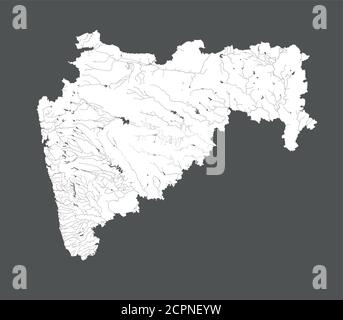 Maharashtra map of Indian state. Maharashtra map vector illustration ...