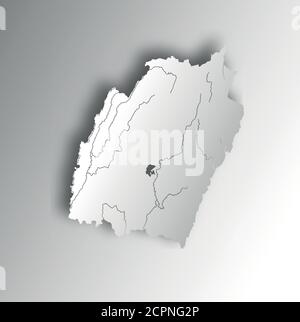 Manipur map of Indian state. Manipur map vector illustration. Manipur ...