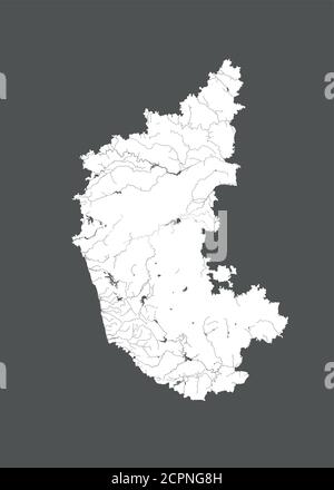 Karnataka State Map Vector Icon. India Karnataka Province State icon ...