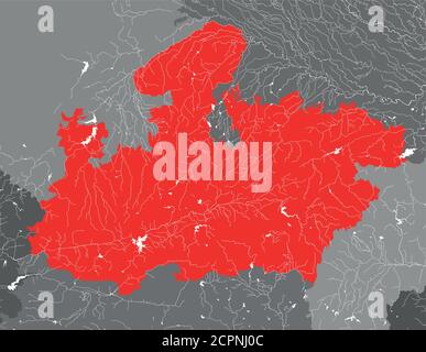 Madhya Pradesh map of Indian state. Madhya Pradesh map vector ...