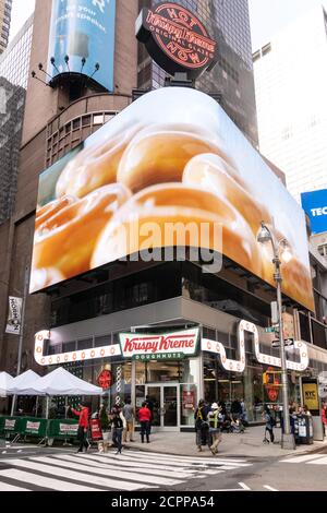 New York city Manhattan Krispy Kreme shop sign Times Square Stock Photo ...