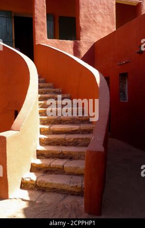 A vertical shot of a staircase entrance in the nighttime Stock Photo ...
