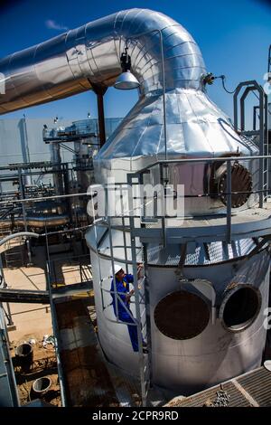 Sulfuric acid plant. Furnace for burning sulfur to sulphur dioxide ...