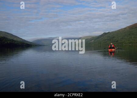 Kayak fishing on Lochearn Stock Photo - Alamy
