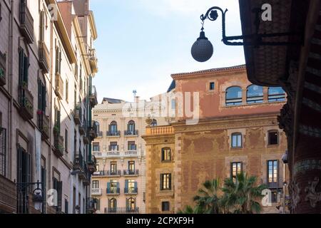 Barri Gotic, the famous gothic quarter in Old Town of Barcelona ...