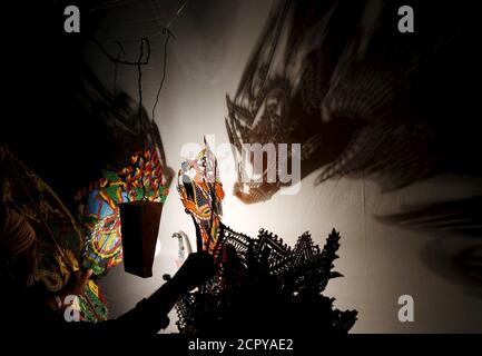 Malaysian culture shadow puppet Wayang Kulit in Kota Bahru Stock Photo ...