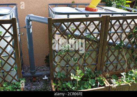 Small rainwater collection system Stock Photo - Alamy