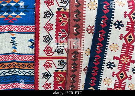 Traditional Georgian carpet. Carpets with typical geometrical patterns ...