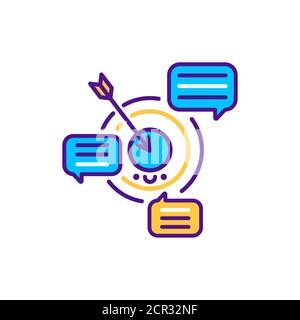 Targeted messaging line color icon. SMM promotion Stock Vector Image ...