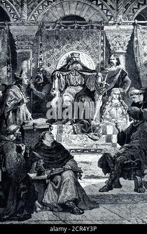 Charlemagne, King and Emperor, with Alcuin Stock Photo - Alamy